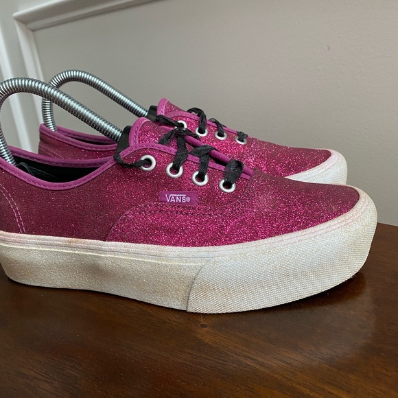 Vans | Shoes | Vans Authentic Glitter Pink Aster Platform Shoe ...